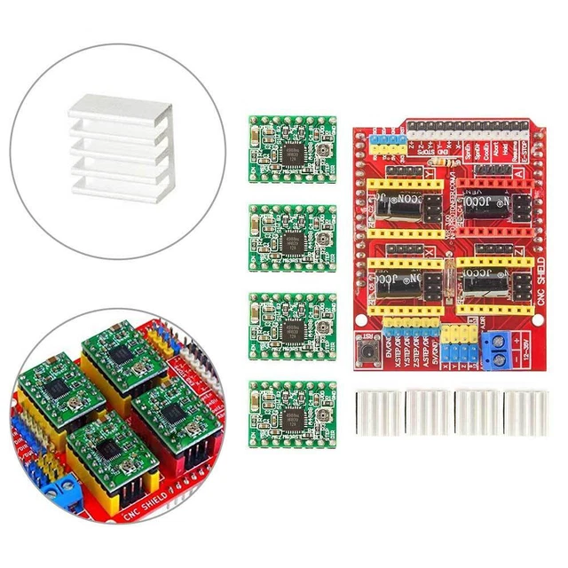 CNC SHIELD V3 A4988 Stepper Motor Driver Expansion Board 3D Printer for ...