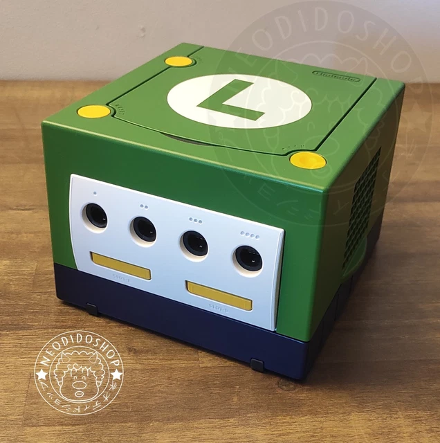 CONSOLE NINTENDO GAMECUBE custom luigi themed mario bros mod pico boot ...