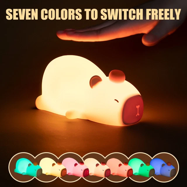 RECHARGEABLE SILICONE PAT Lamp LED Sleep Night Light with 7 Colors Gift ...