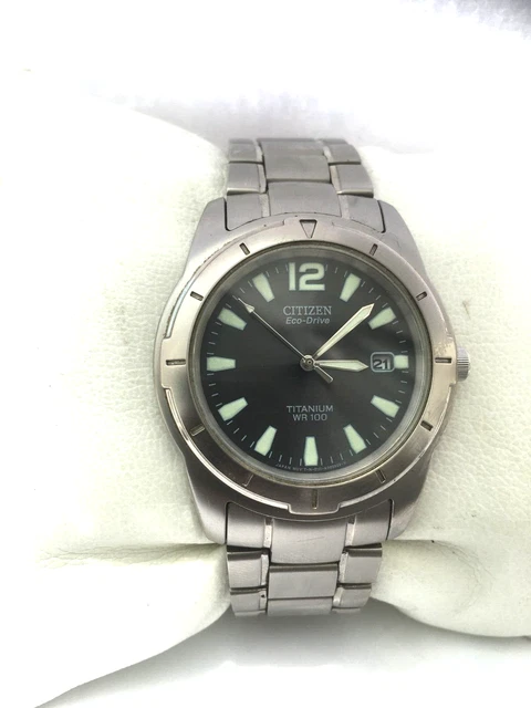CITIZEN MEN'S TITANIUM Bracelet Calendar 100 MT Model No E111-K003601 ...