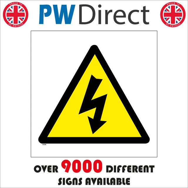 WS098 ELECTRIC SHOCK Sign Power Live Wire Cable Warning Safety Caution ...