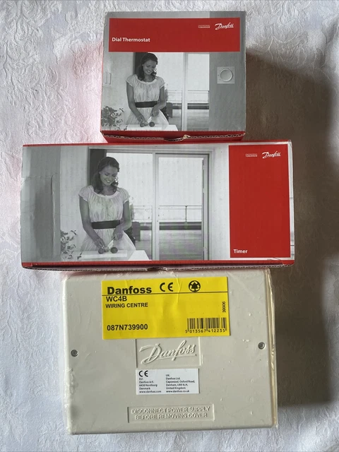 DANFOSS 2 CHANNEL Timer, Dial Thermostat And Wiring Centre £27.99 ...