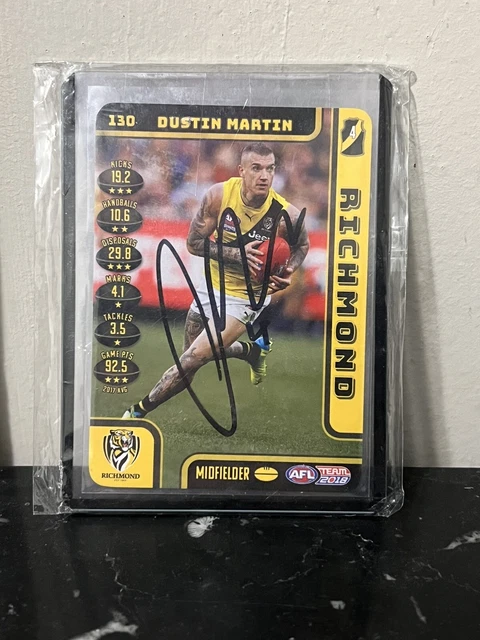 DUSTIN MARTIN **HAND SIGNED** RICHMOND TIGERS 2018 Team Coach CARD $400 ...