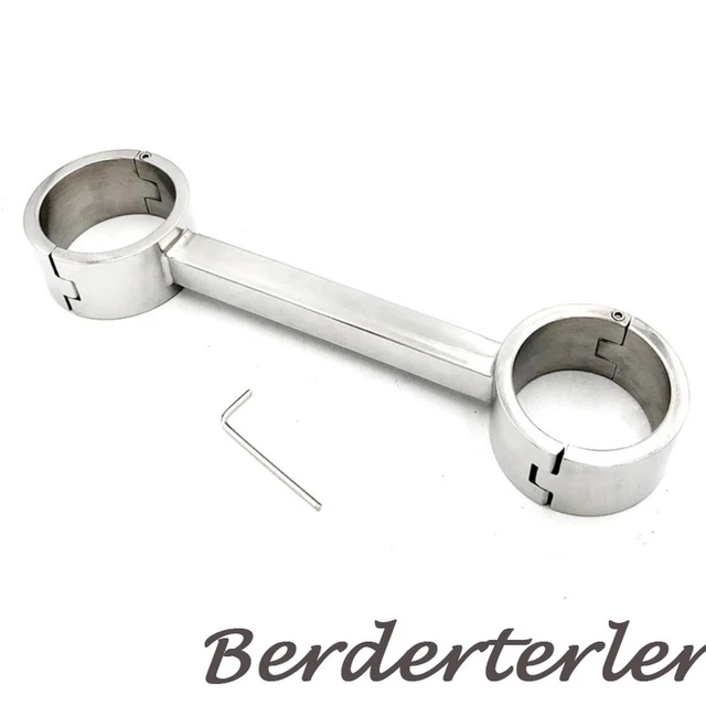 STAINLESS STEEL BONDAGE Restraints Spreader Bar Handcuffs Slave Fetish ...