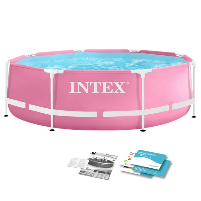 INTEX SCHWIMMBECKEN GARTENPOOL Pool Metal Frame 28290NP Rosa 244 X 76 ...