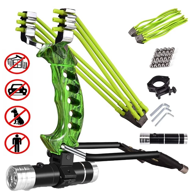 POWERFUL SLINGSHOT KATAPULT Alloy Handle Sling Shot Game High Velocity ...