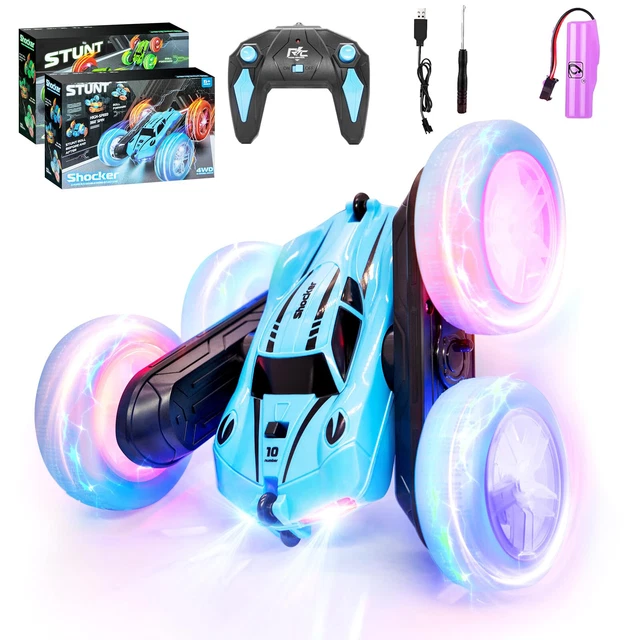 4WD REMOTE CONTROL Stunt Car 2.4 GHz 360° Flips With Bright Colorful ...