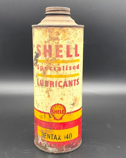 SHELL LUBRICANTS QUART Tin with Lid Dentax 140 Vintage 1960s 23.5 cm ...