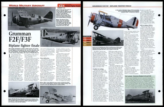 GRUMMAN F2F/F3F #127 - Military - World Aircraft Information Page £1.25 ...