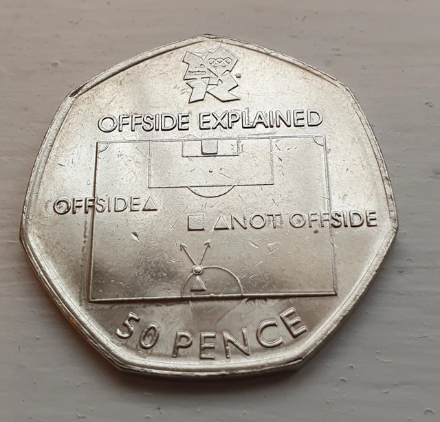 🔥🔥RARE 2011 LONDON Olympics Football Offside Rule 50p COLLECTORS COIN🔥🔥 ...
