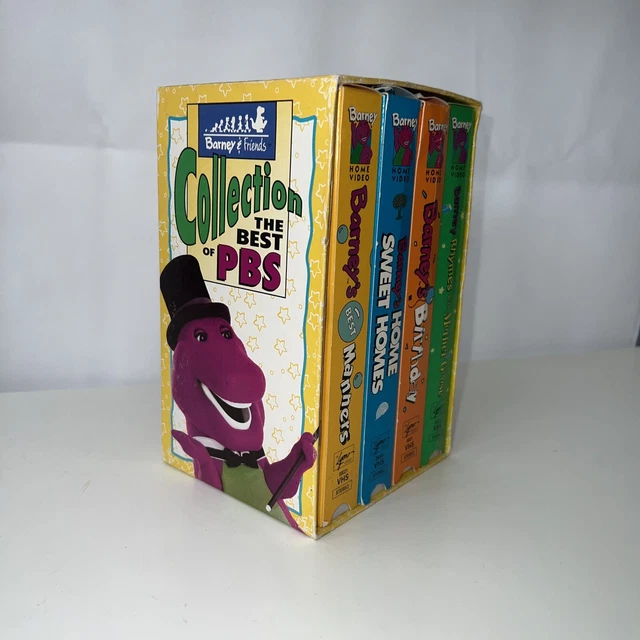 BARNEY & FRIENDS Collection The Best of PBS VHS, 1996, 4-Tape Box Set ...