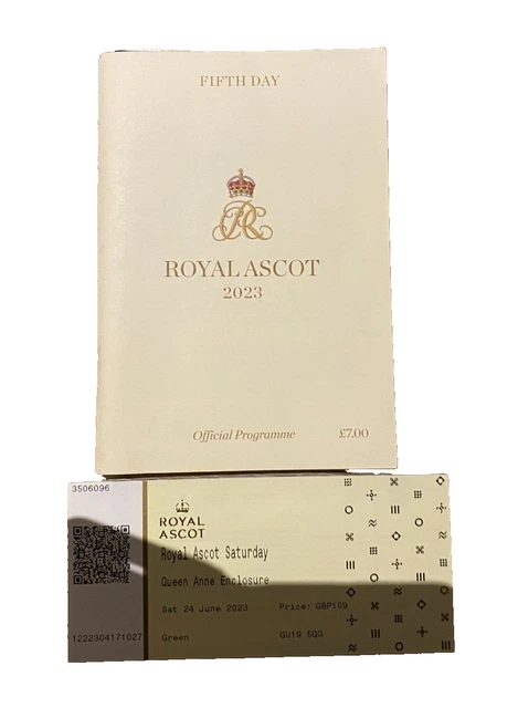 ROYAL ASCOT RACE Card & Queen Anne Enclosure Ticket - Day Five - 24/6 ...