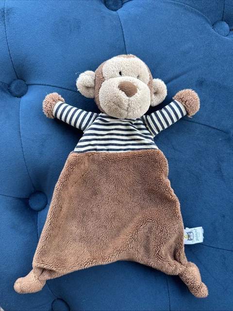 RETIRED JELLYCAT STRIPEY Monkey Soother Comforter Baby Soft Plush Brown ...