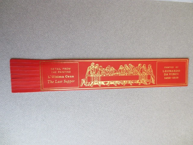 LEATHER BOOKMARK RELIGIOUS The Last Supper Leonardo da Vinci RED £4.87 ...