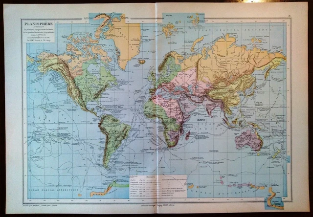1912 ANTIQUE MAP GREAT JOURNEYS & DISCOVERIES WORLD MAP Antique Map £38 ...