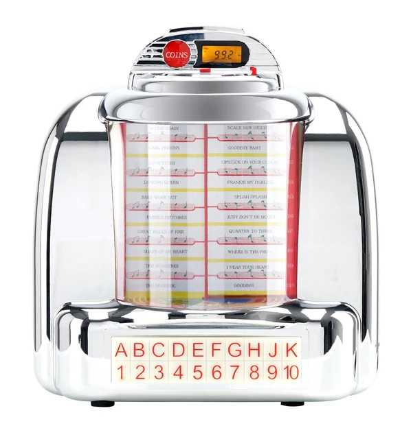 NOSTALGIA DINER 1950S Table Wallbox Jukebox Bluetooth USB SD Mp3 AUX FM ...