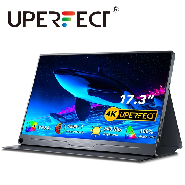 17.3& 4K PORTABLE Monitor UPERFECT 3840x2160 HDMI Type C 100% Adobe UHD ...