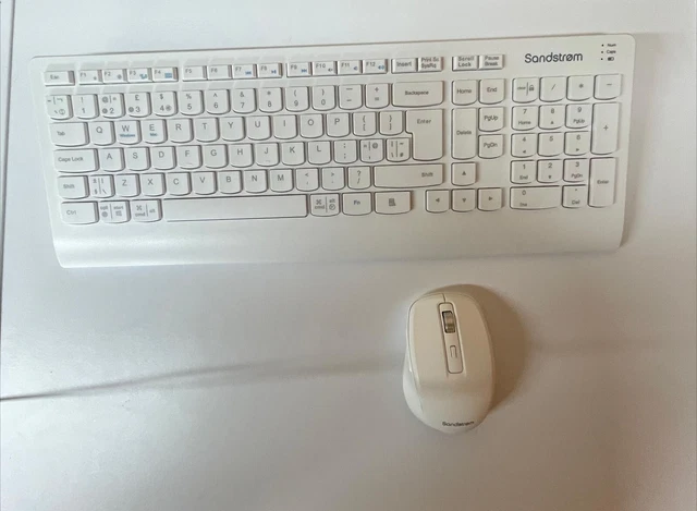 SANDSTROM WIRELESS USB Keyboard Mouse Set SWLCS23 - White £19.99 ...