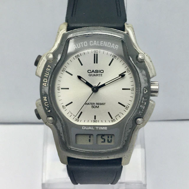 CASIO AW-24 MODULE 2318 Auto Calendar Ana-Digi Vintage Men’s Watch ...