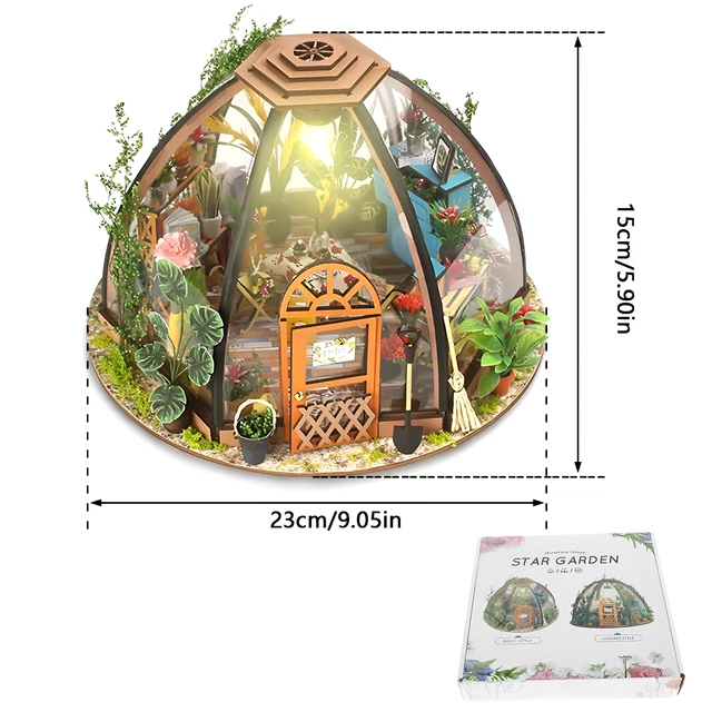 3D MINIATURE HOUSE Kit with LED Light - DIY Dollhouse Gift for All Ages ...