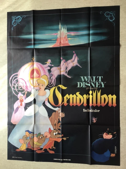 CENDRILLON DESSIN ANIMÉ 1950 Affiche Cinéma Original Ress'60 Movie ...