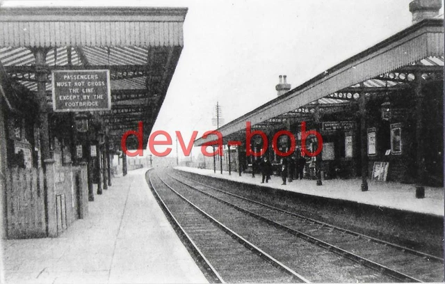 RAILWAY PHOTO PRINT Clitheroe Station c1910 L&YR Lancashire & Yorkshire ...