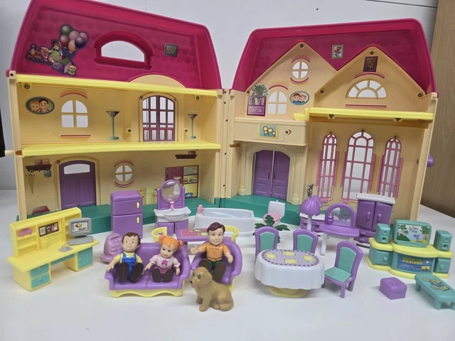 VINTAGE FOLDING DOLLS House Large Bundle Set Accessories Figures ...