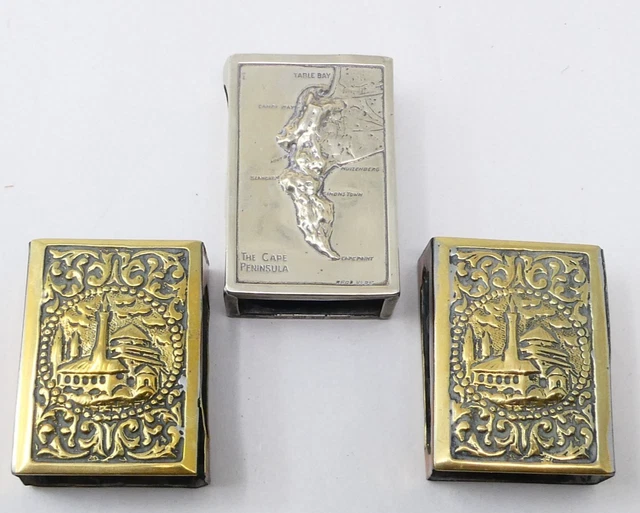 MATCHBOX HOLDERS EMBOSSED Mosque Design And WMF Silver Plated Cape ...