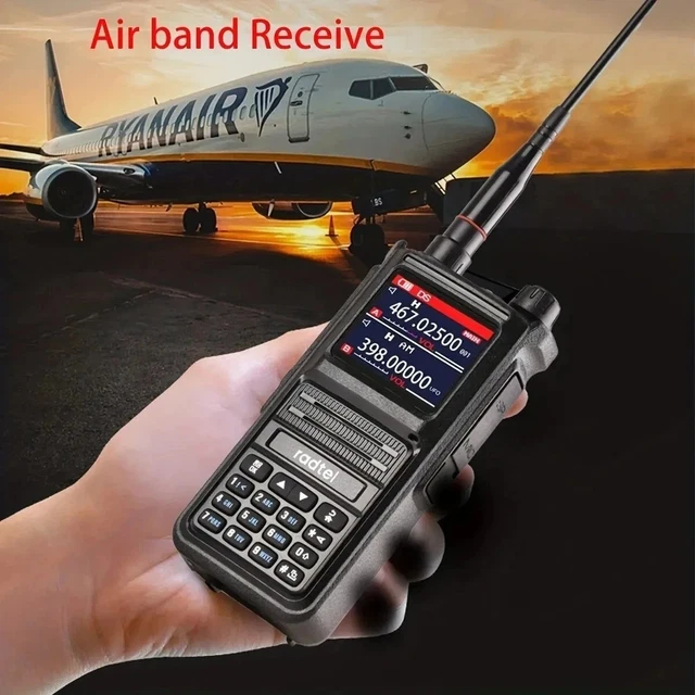 RADTEL RT-470X HAM Radio 256 Channel Air Band USB-C NOAA Police Scanner ...