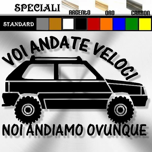 ADESIVO STICKER FIAT PANDA 4x4 offroad 4wd tuning down-out dub ...