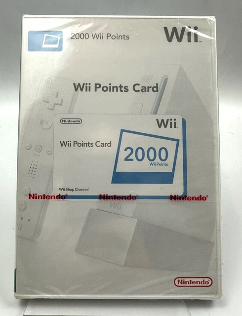 NINTENDO WII 2000 Wii Points Card - New Factory Sealed - Please Read ...