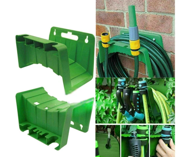 GARDEN HOSE PIPE Hanger Wall Mounted Cable Tidy Storage Shed Hose Reel ...