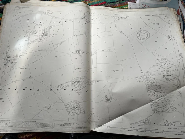 VINTAGE SURVEYOR MAP Plan 1929 LITTLETHORPE LNER RAILWAY BRIDGE HEWICK ...