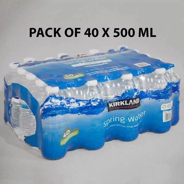 KIRKLAND SIGNATURE NATURAL Spring Water Screw flip Cap Bottles 40 Pack ...