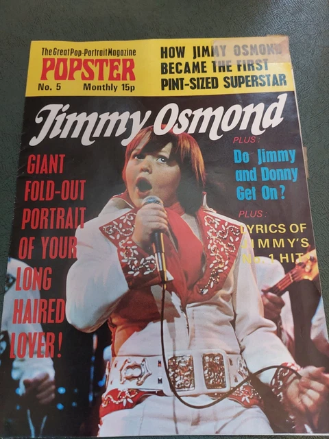 RARE VINTAGE POPSTER Magazine 1973 JIMMY OSMOND Giant Poster Music Star ...