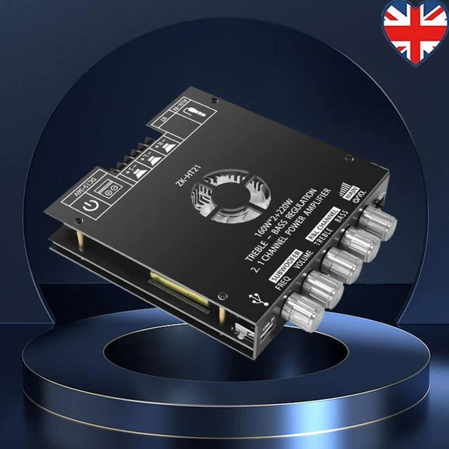 ZK-HT21 AMPLIFIER BOARD Module 2.1 Channel HiFi TDA7498E Bluetooth ...