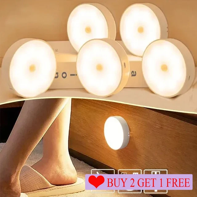 8 LED MOTION Sensor Night Light USB Rechargeable Wireless Magnetic Wall Cabinet £3.93 - PicClick UK