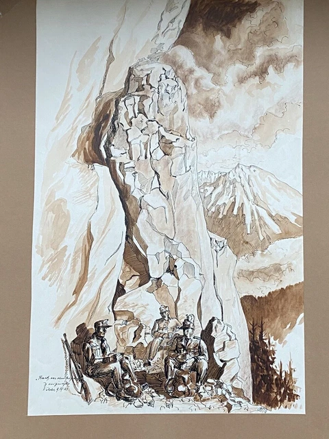 ROMAN ZENZINGER 1909 -1990 Militärzeichner - Gebirgsjäger der Wehrmacht ...