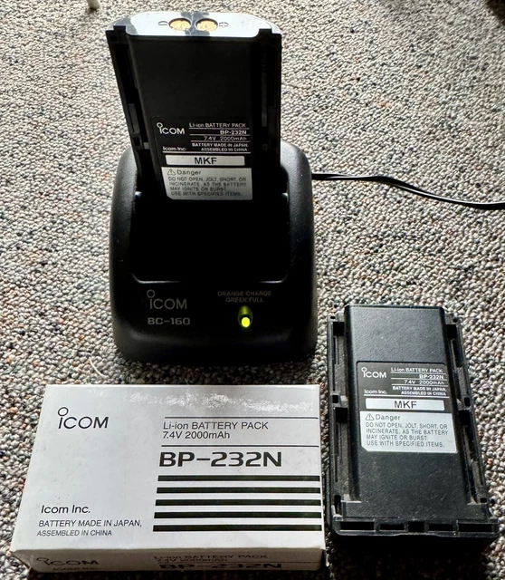 GENUINE ICOM BP-232N 7.4V 2000Ma Li-Ion Batterys and Charger $90.00 ...
