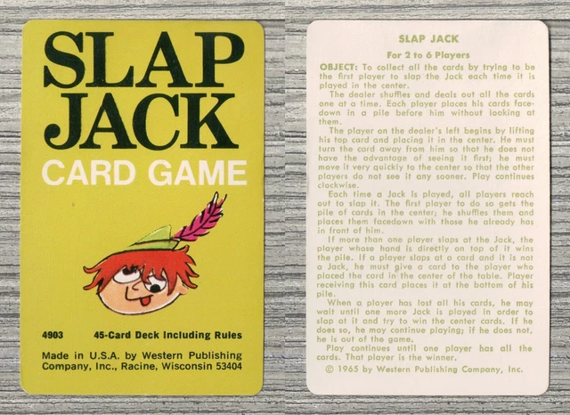 VINTAGE SLAP JACK Card Game Swap Playing Card-Slap Jack Card Game Rules ...