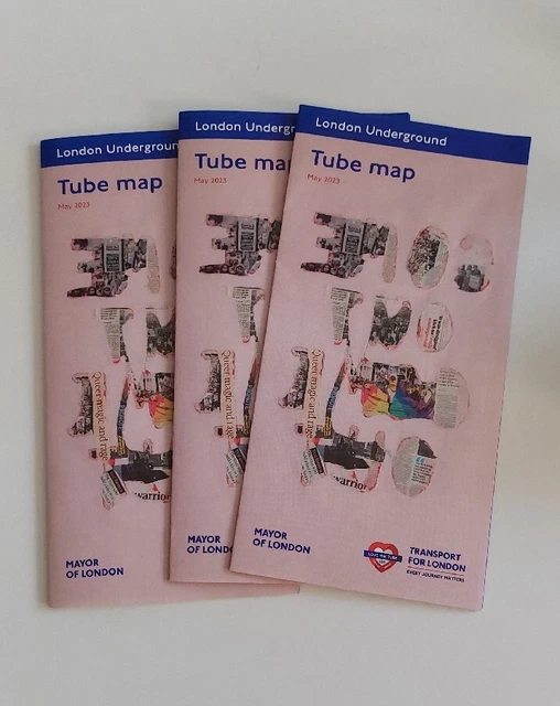 LONDON UNDERGROUND TUBE Map - NEW May 2023 - 3 Pack - TFL Current ...
