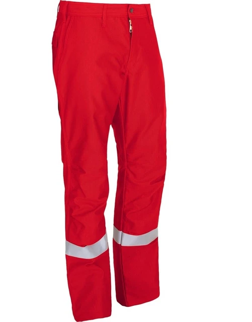 MENS FLAME FIRE Retardant Trousers Workwear Work Hi Vis Reflective Knee ...