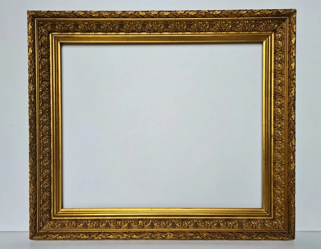 ANCIEN CADRE TABLEAU en bois et plâtre doré fin 19ème pour châssis 46 x ...