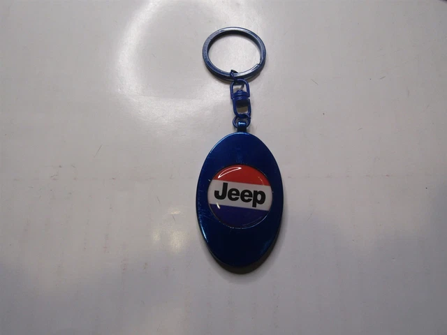 JEEP CHREOKEE WRANGLER Comanche Wagoneer R/W/B Keychain Blue Chrome £12 ...