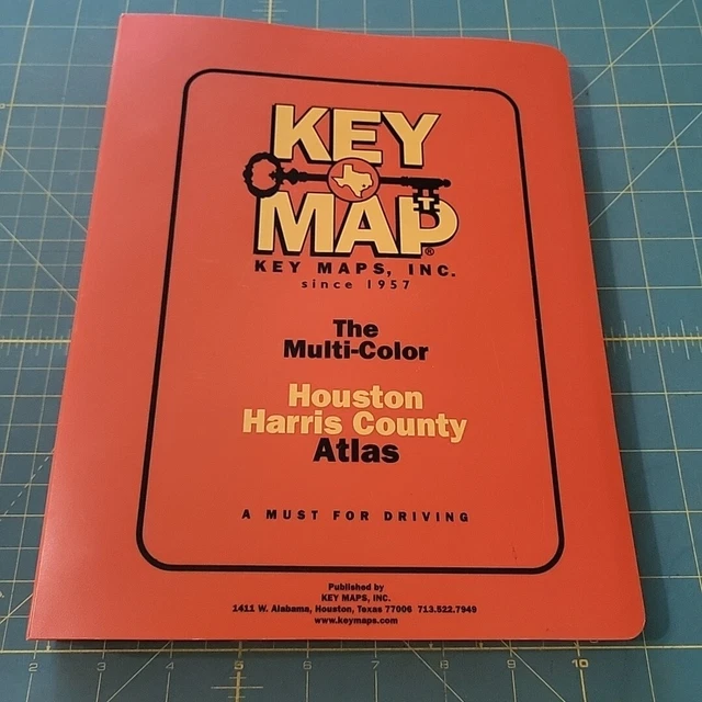 HOUSTON HARRIS COUNTY Texas Edition Key Map Atlas Spiral Book 2002 43rd ...