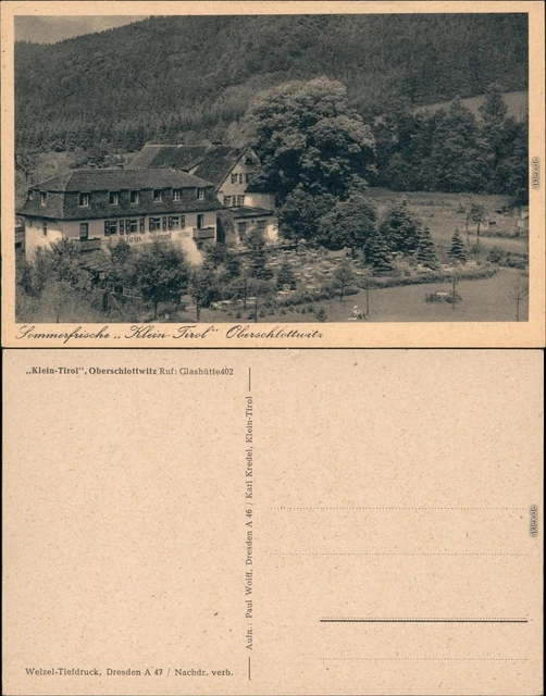 SCHLOTTWITZ-GLASHÜTTE PARTIE AN der Gaststätte Klein Tirol 1932 EUR 10,80 - PicClick DE