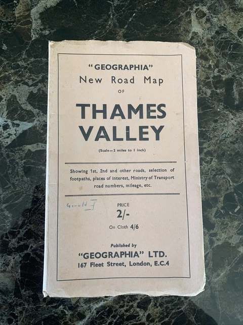 THAMES VALLEY 1960S? Geographia Map Plan Tatty But intact Guildford ...