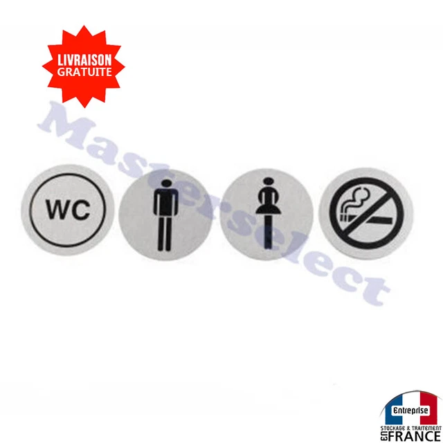 PLAQUES SIGNALETIQUE RONDE homme femme wc interdit de fumer pour porte ...