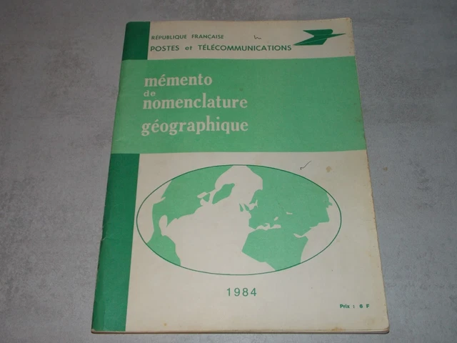 MÉMENTO DE NOMENCLATURE géographique PTT 1984 EUR 25,00 - PicClick FR