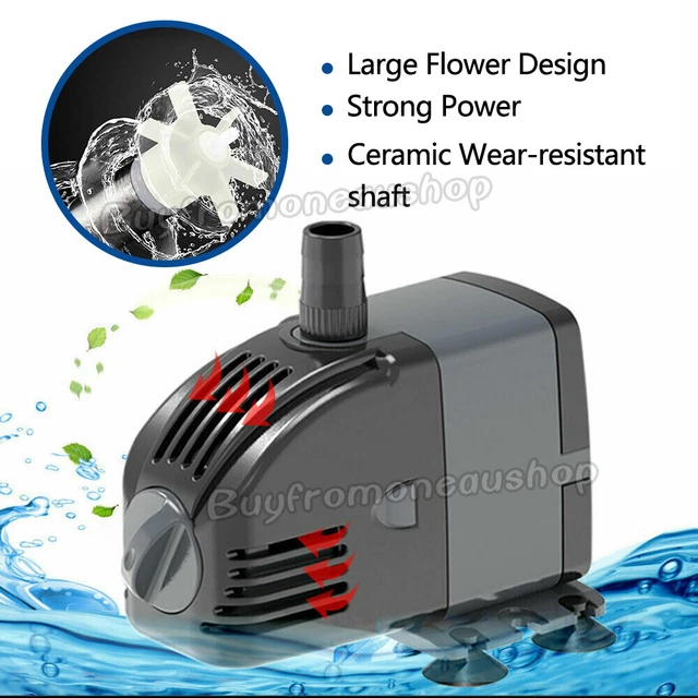 ADJUSTABLE FLOW AQUARIUM Pump Water Submersible Fish Tank Fountain Pond ...